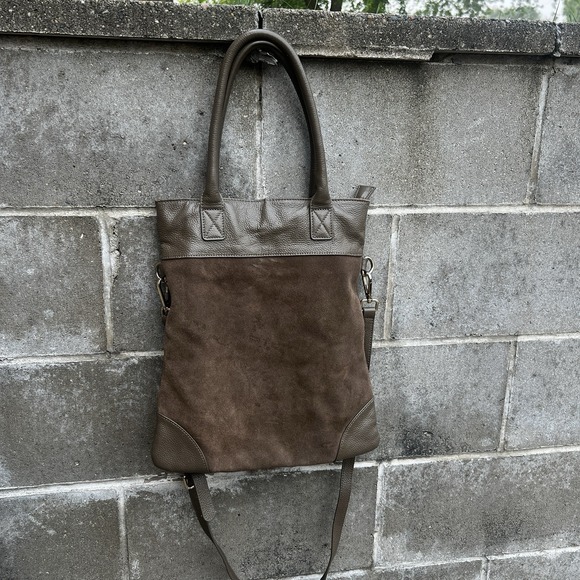 Bags | Erica Anenberg Sutton Tote Suede Leather Crossbody Handbag Denim ...